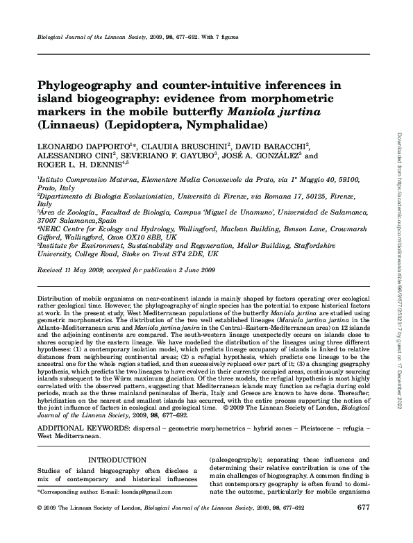 (PDF) Phylogeography and counter-intuitive inferences in island ...