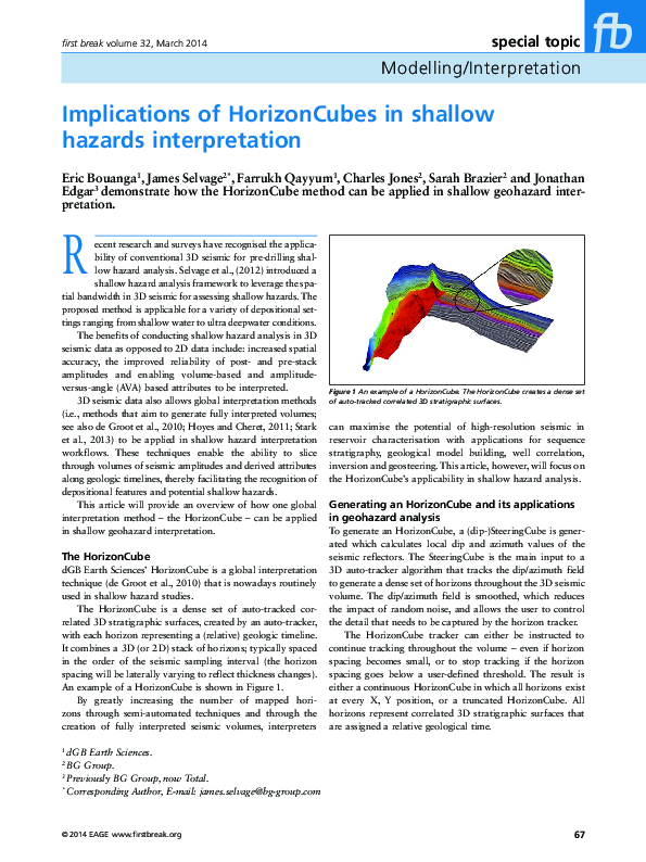 (PDF) Implications of HorizonCubes in shallow hazards interpretation