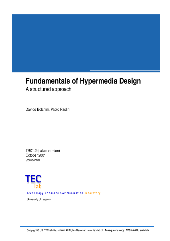 (PDF) Fundamentals of Hypermedia Design A structured approach
