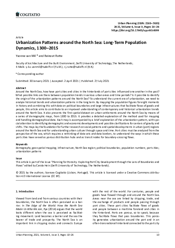 (PDF) Urbanization Patterns around the North Sea: Long-Term Population ...