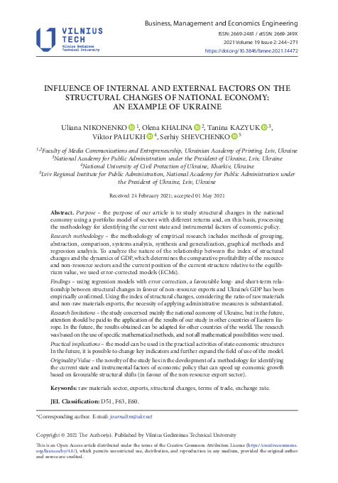 (PDF) Influence of Internal and External Factors on the Structural ...