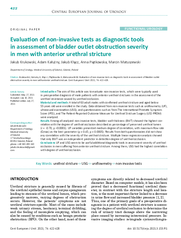 (PDF) Evaluation of non-invasive tests as diagnostic tools in ...