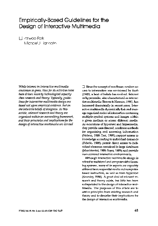 (PDF) Empirically-based guidelines for the design of interactive multimedia
