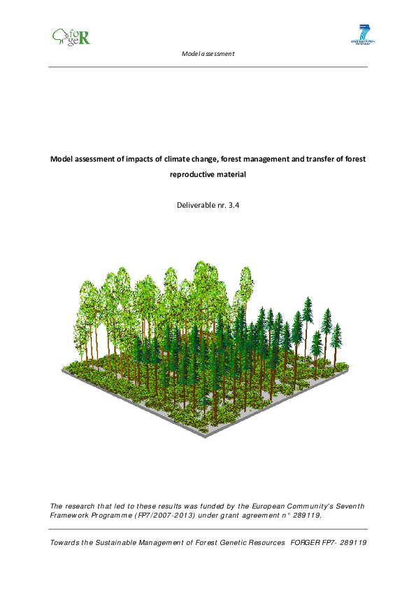 (PDF) Model assessment of impacts of climate change, forest management ...