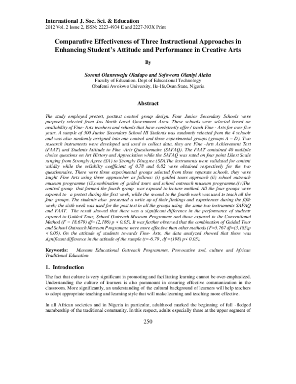 (PDF) Comparative Effectiveness of Three Instructional Approaches in Enhancing Student's ...