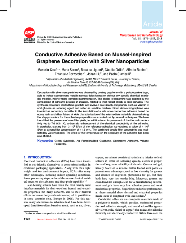 (PDF) Conductive Adhesive Based on Mussel-Inspired Graphene Decoration ...