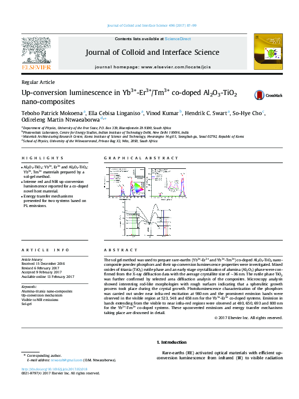 (PDF) Up-conversion luminescence in Yb(3+)-Er(3+)/Tm(3+) co-doped Al2O3 ...