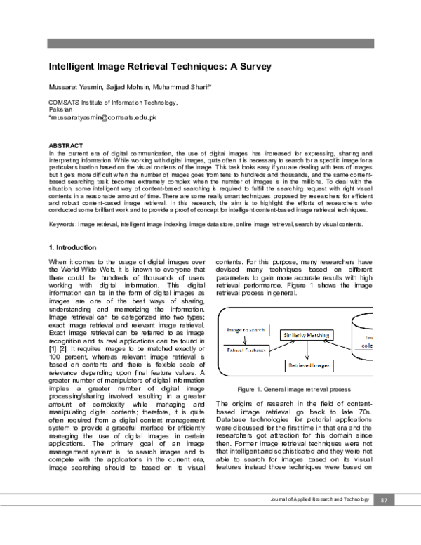 (PDF) Intelligent Image Retrieval Techniques: A Survey