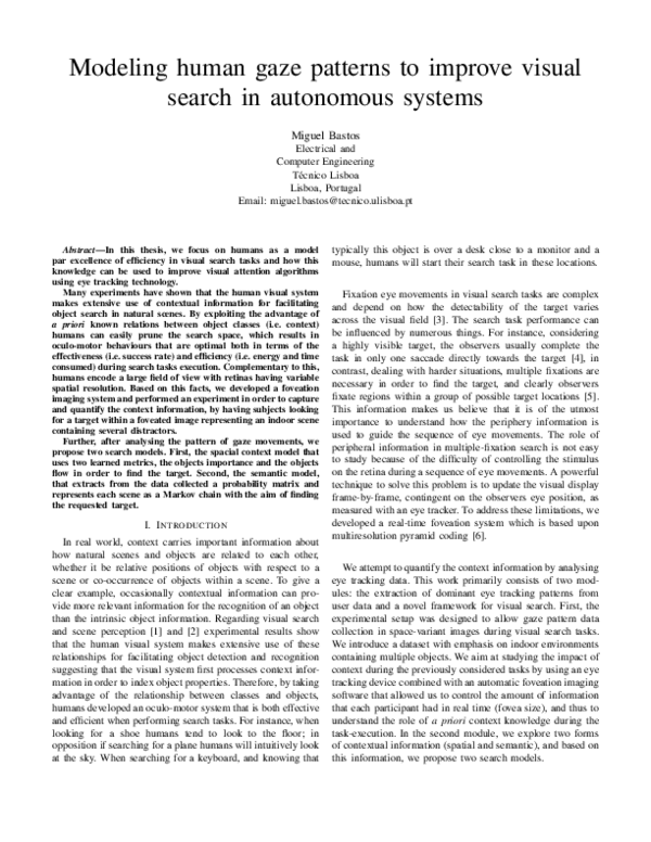 (PDF) Modeling human gaze patterns to improve visual search in ...