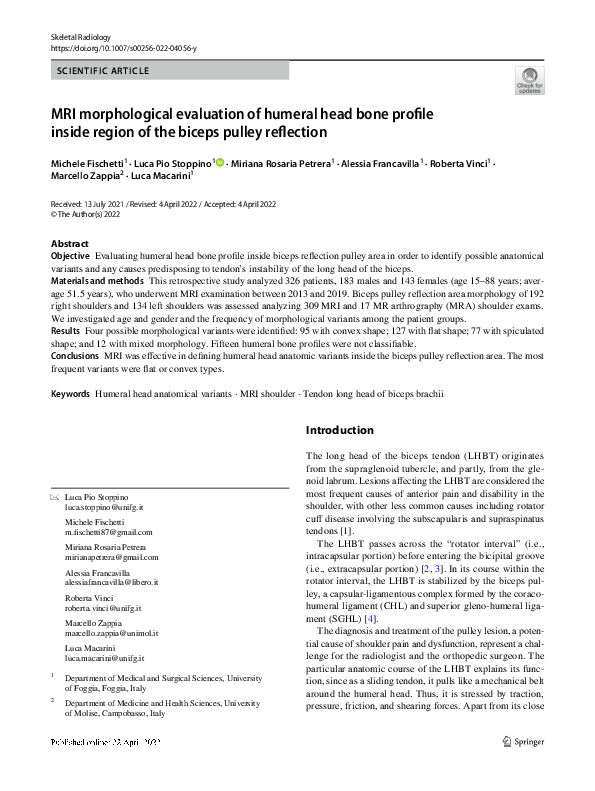 (PDF) MRI morphological evaluation of humeral head bone profile inside ...