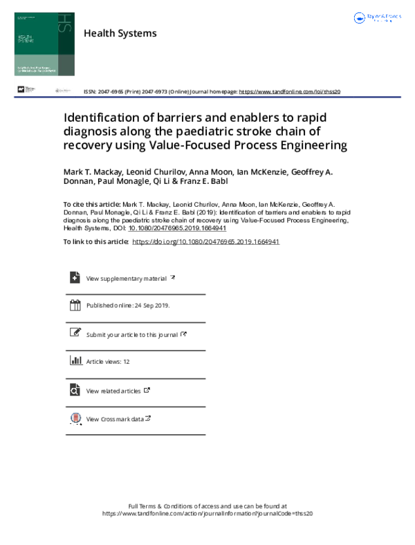 (PDF) Identification of barriers and enablers to rapid diagnosis along ...