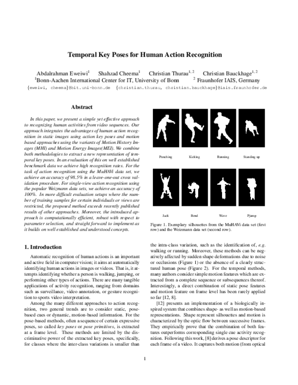 (PDF) Temporal key poses for human action recognition