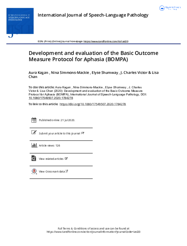 (PDF) Development and evaluation of the Basic Outcome Measure Protocol ...
