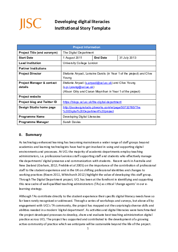 (DOC) The Digital Department (UCL) final report