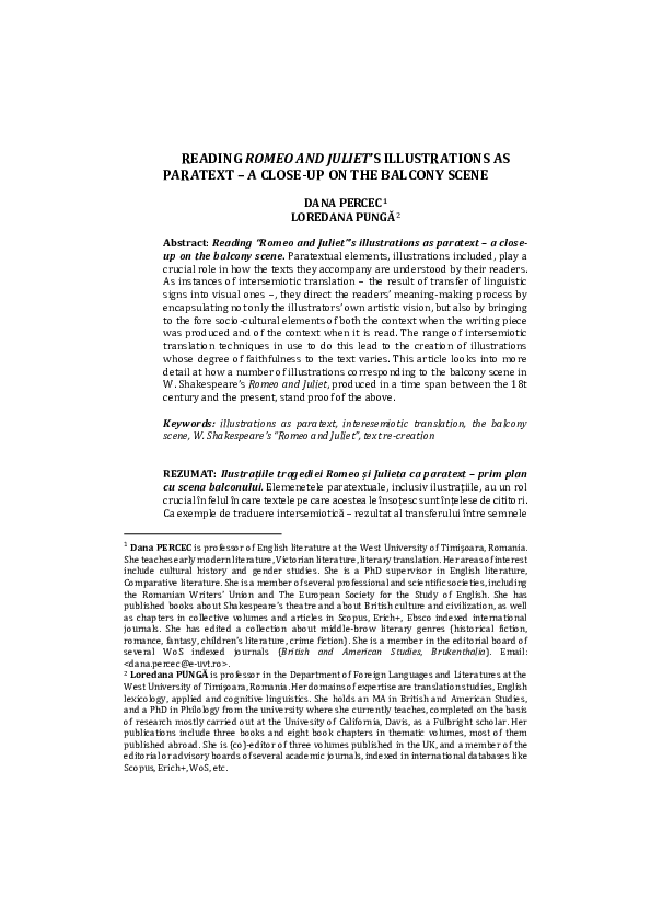 (PDF) Reading Romeo and Juliet’s Illustrations as Paratext: A Close-up ...