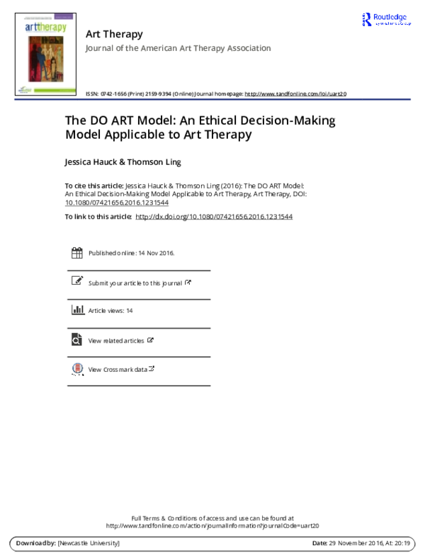 (PDF) The DO ART Model: An Ethical Decision-Making Model Applicable to ...