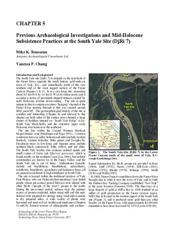 (PDF) Chapter 5. Previous Archaeological Investigations and Mid ...
