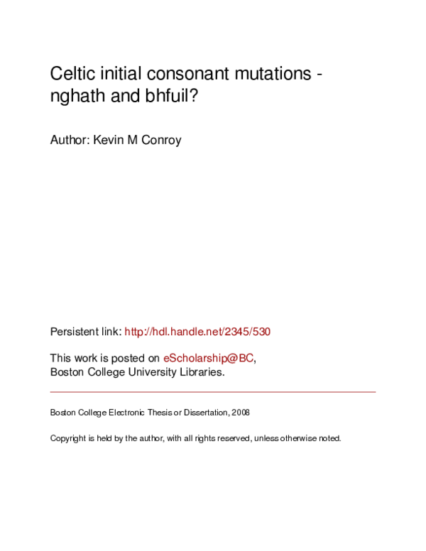 (PDF) Celtic initial consonant mutations - nghath and bhfuil? | Kevin ...
