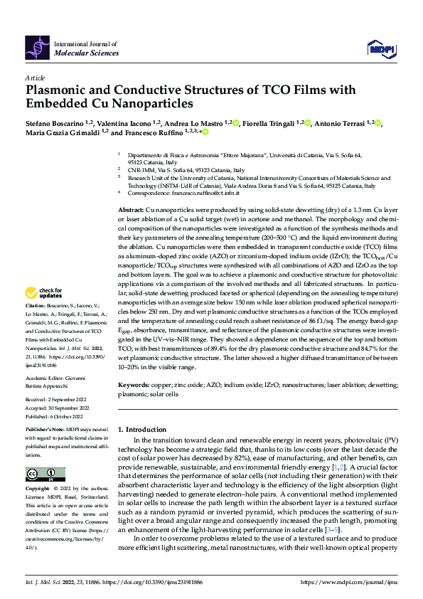(PDF) Plasmonic and Conductive Structures of TCO Films with Embedded Cu ...