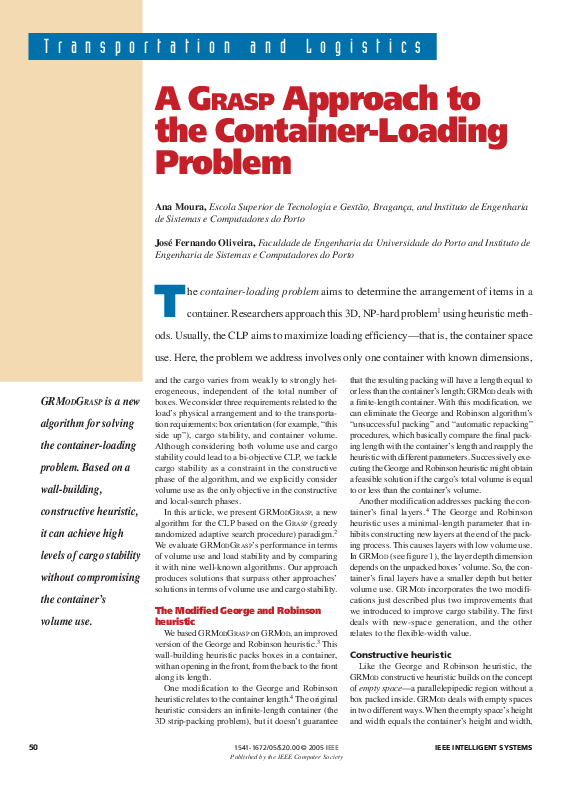 (PDF) A GRASP Approach to the Container-Loading Problem | Ana Moura - Academia.edu