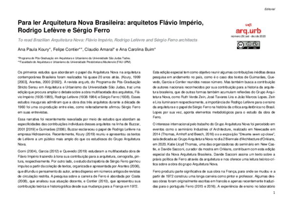 (PDF) Para ler Arquitetura Nova Brasileira: arquitetos Flávio Império ...