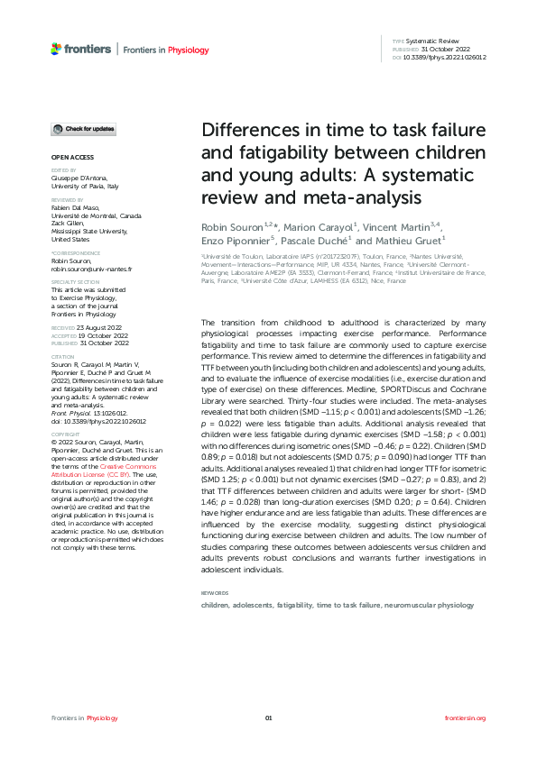 (PDF) Differences in time to task failure and fatigability between ...