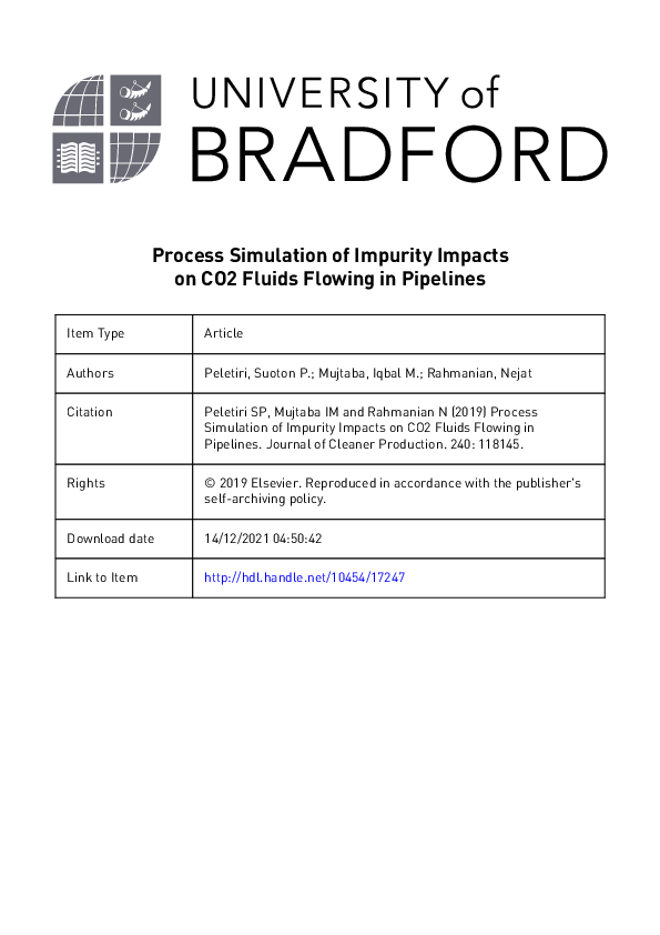 (PDF) Process simulation of impurity impacts on CO2 fluids flowing in ...