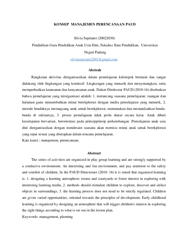 (PDF) KONSEP MANAJEMEN PERENCANAAN PAUD