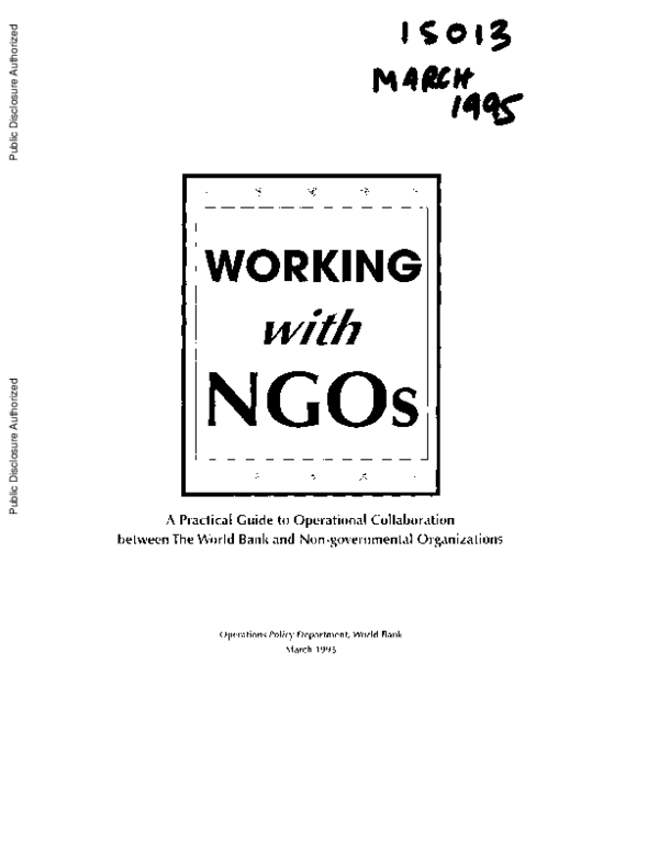 (PDF) Working with NGOs : a practical guide to operational ...