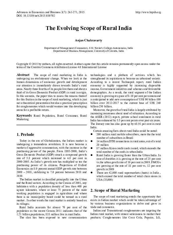 (PDF) The Evolving Scope of Rural India