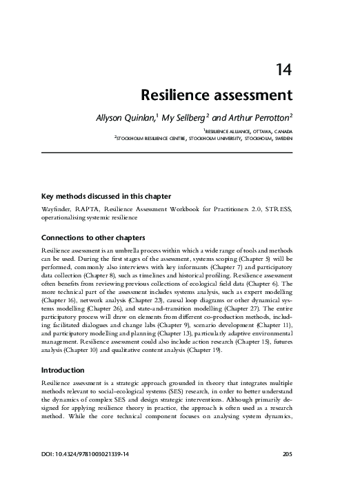 (PDF) Resilience assessment