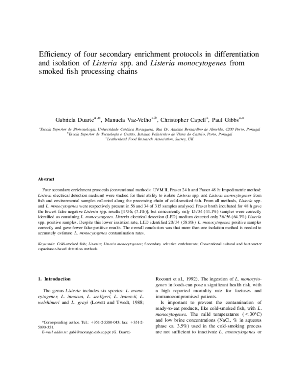 (PDF) Efficiency of four secondary enrichment protocols in ...