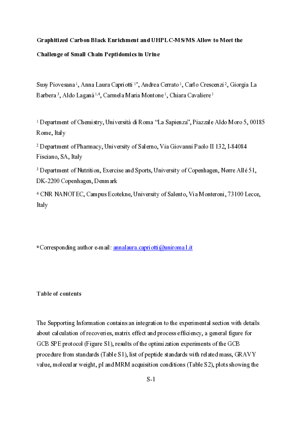 (PDF) Graphitized Carbon Black Enrichment and UHPLC-MS/MS Allow to Meet ...