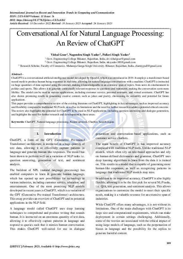 (PDF) Conversational AI for Natural Language Processing: An Review of ...
