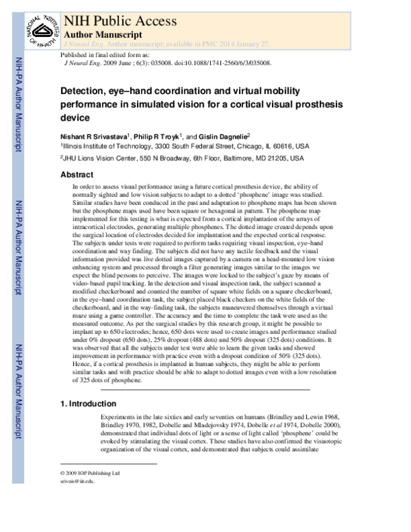 (PDF) Detection, eye–hand coordination and virtual mobility performance ...