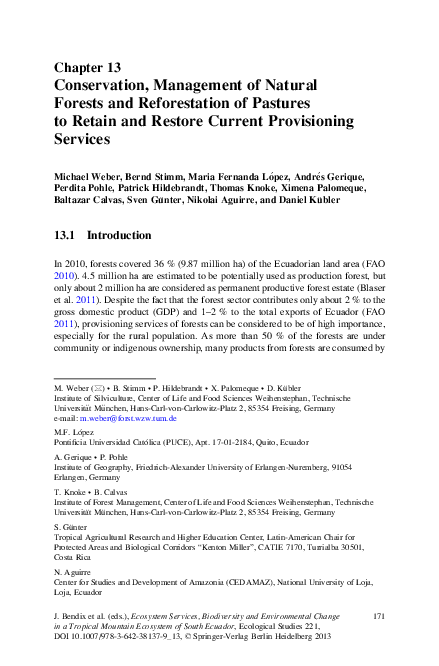 (PDF) Conservation, Management of Natural Forests and Reforestation of ...
