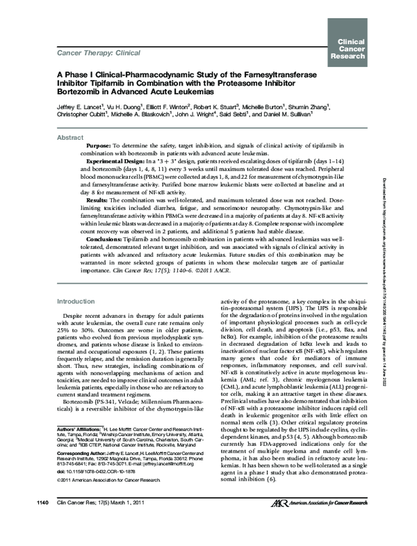 (PDF) A Phase I Clinical-Pharmacodynamic Study of the ...