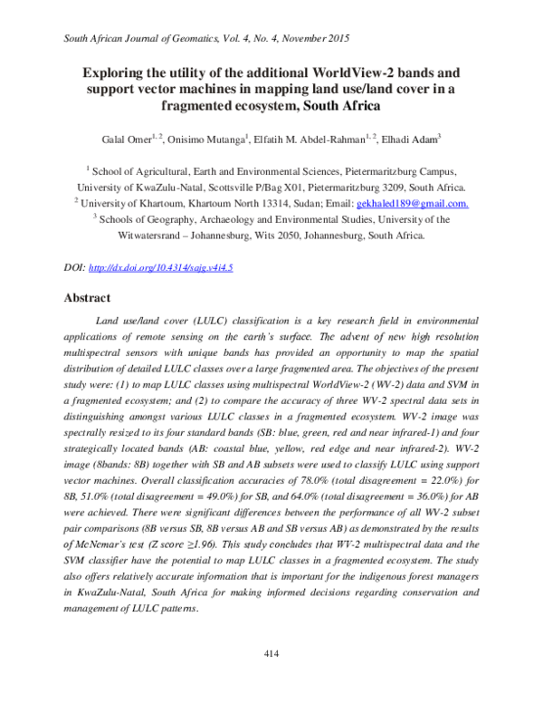 (PDF) Exploring the utility of the additional WorldView-2 bands and ...