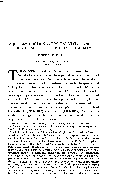(PDF) Aquinas’s Doctrine of Moral Virtue and its Significance for Theories of Facility