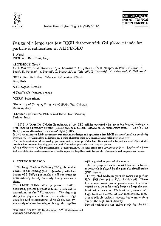 (PDF) Design of a large area fast RICH detector with CsI photocathode for particle ...