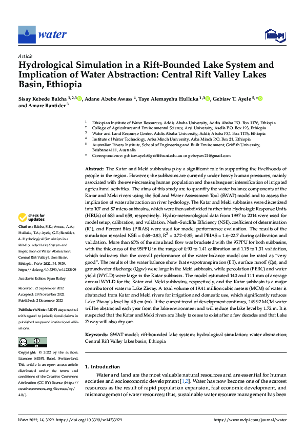 (PDF) Hydrological Simulation in a Rift-Bounded Lake System and ...