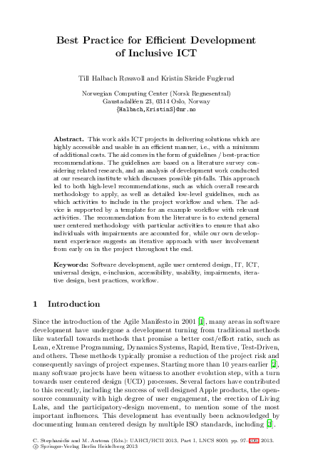 (PDF) Best Practice for Efficient Development of Inclusive ICT