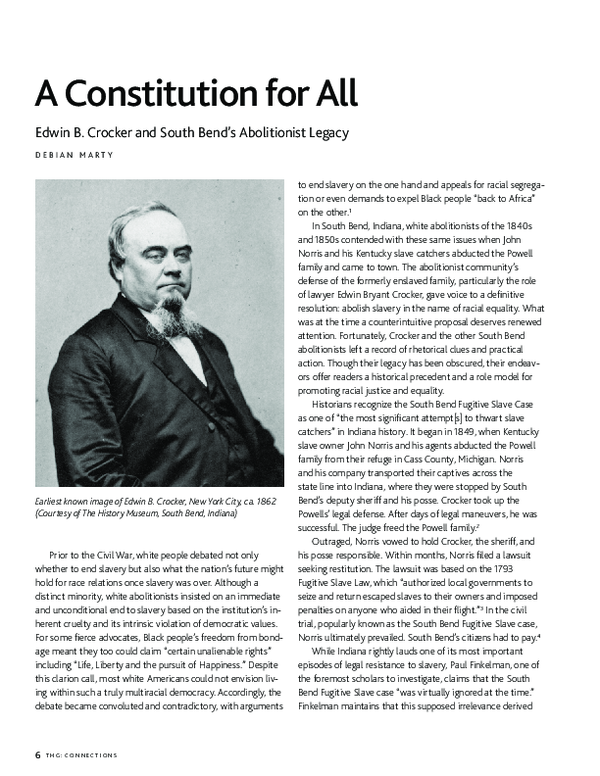 (PDF) “A Constitution for All: Edwin B. Crocker and South Bend’s ...