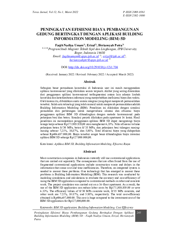 (PDF) Peningkatan Efisiensi Biaya Pembangunan Gedung Bertingkat Dengan Aplikasi Building ...
