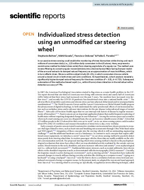 (PDF) Individualized stress detection using an unmodified car steering ...