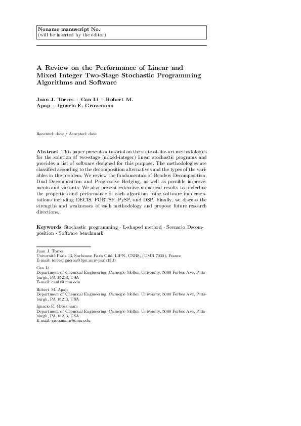 (PDF) Computational Optimization and Applications A Review on the ...