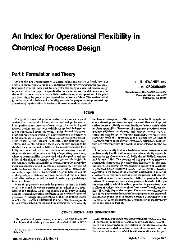 (PDF) An index for operational flexibility in chemical process design ...