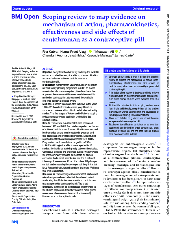 (PDF) Scoping review to map evidence on mechanism of action, pharmacokinetics, effectiveness and ...