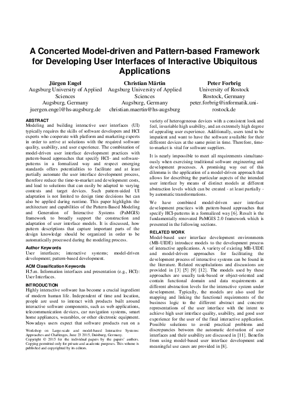 (PDF) A Concerted Model-driven and Pattern-based Framework for ...
