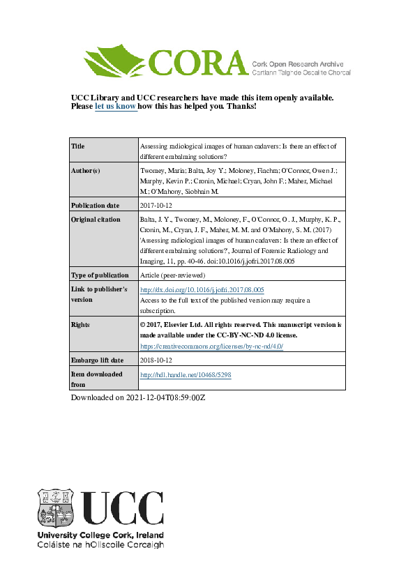 (PDF) Assessing radiological images of human cadavers: Is there an ...